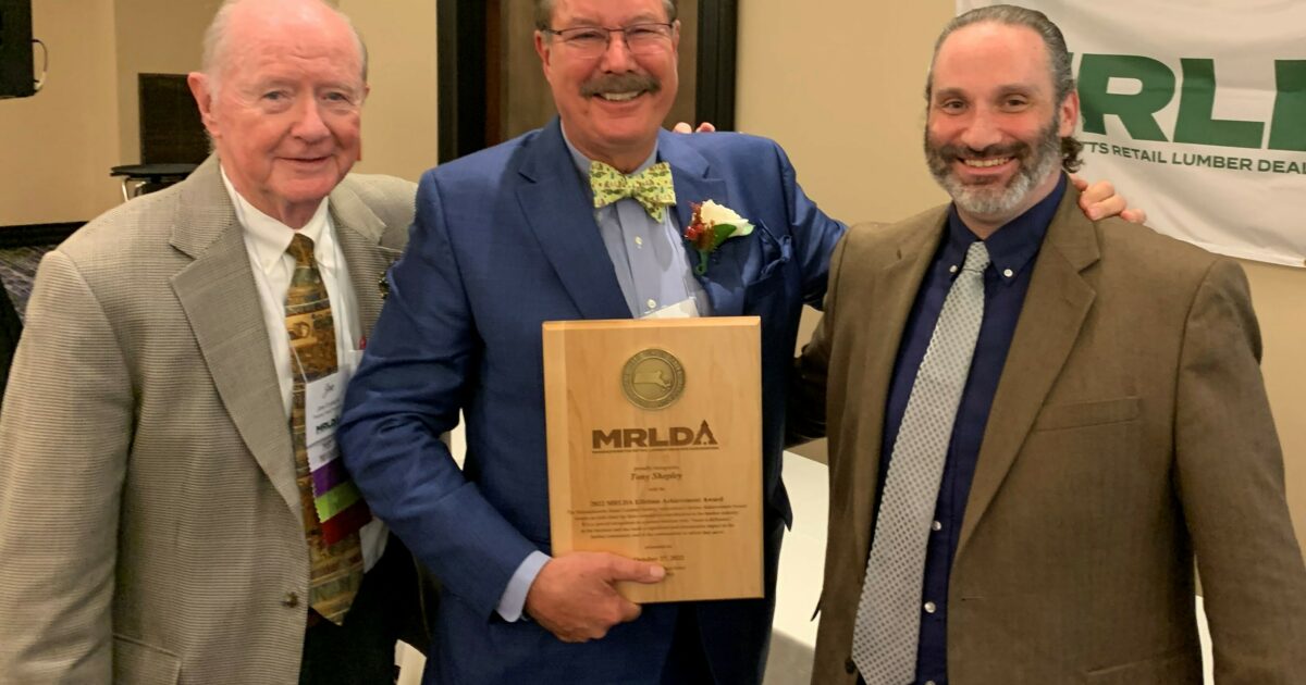 Tony Shepley Receives Lifetime Achievement… | Shepley Wood Products